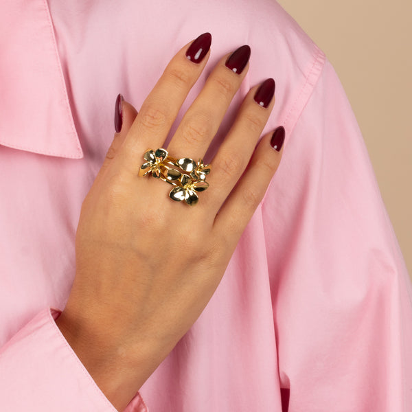 Solid Multi Flower Fancy Ring – Adina Eden