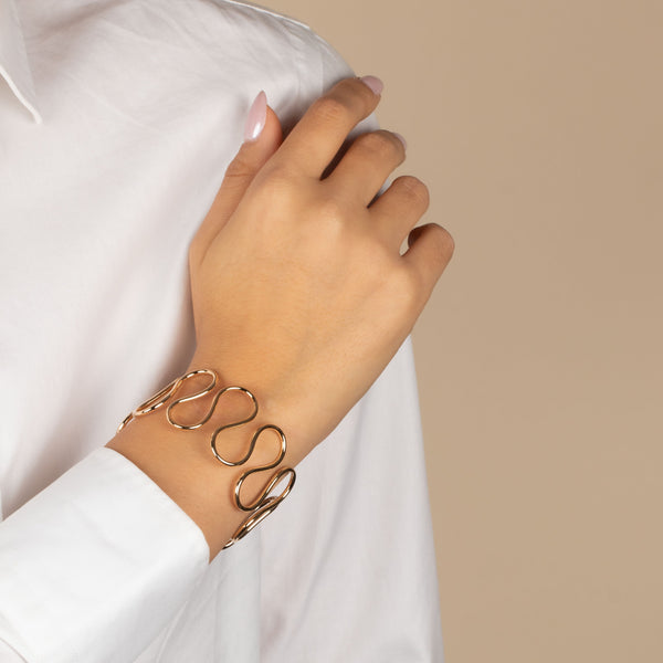 Solid Looped Open Cuff Bangle Bracelet – Adina Eden