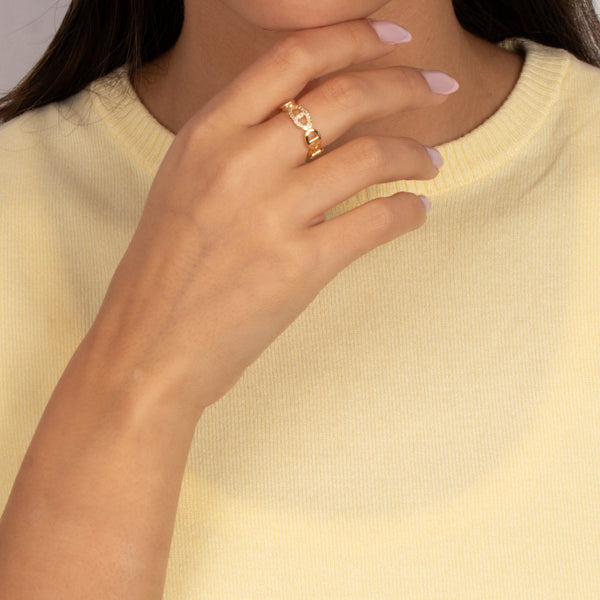 Solid/Pave Mariner Chain Adjustable Ring – Adina Eden