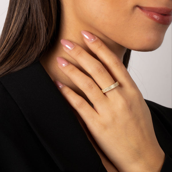 Pave Triple Row Eternity Band Ring – Adina Eden