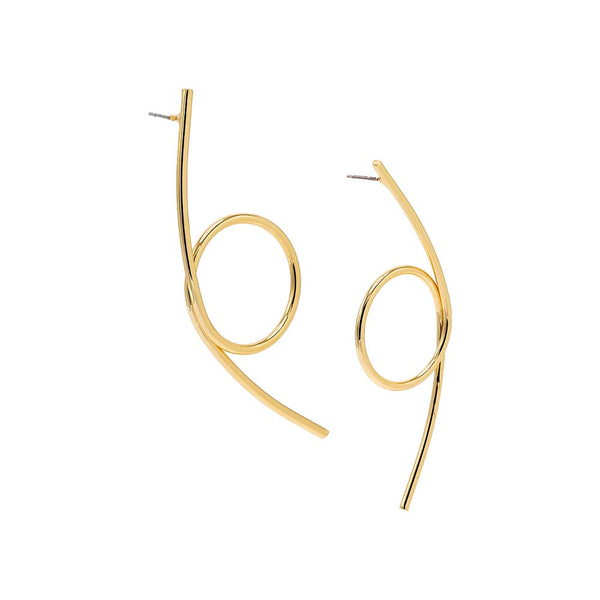 Thin Solid Looped Drop Stud Earring – Adina Eden