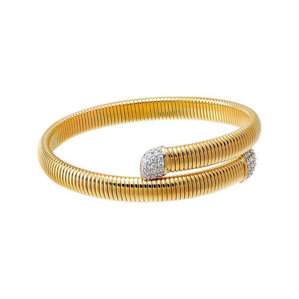 Pave Rounded Overlap Snake Bangle Bracelet – Adina Eden