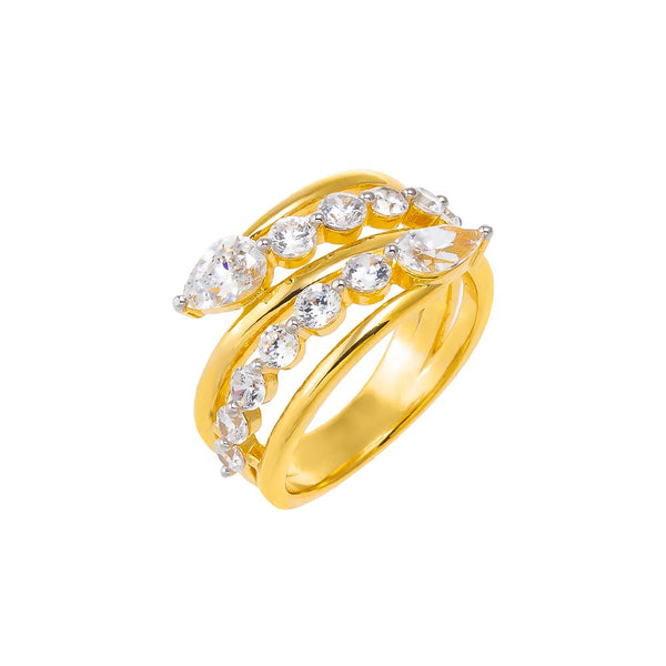 Multi CZ Double Row Wrap Ring – Adina Eden