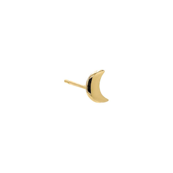 Solid Crescent Stud Earring 14K | Adina Eden Jewels