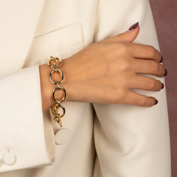 Solid Open Circle Link Bracelet – Adina Eden