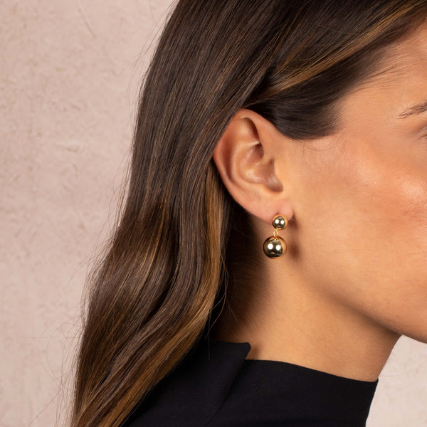 Double Graduated Ball Drop Stud Earring – Adina Eden
