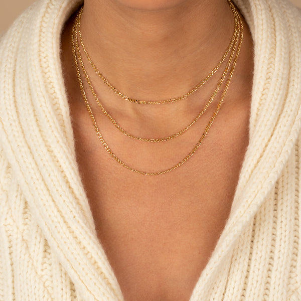 Baby Figaro Chain Necklace Combo Set – Adina Eden