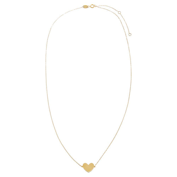 Solid Heart Pendant Necklace 14K – Adina Eden