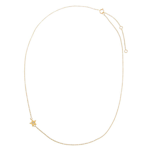 Diamond Sideway Star Necklace 14K – Adina Eden