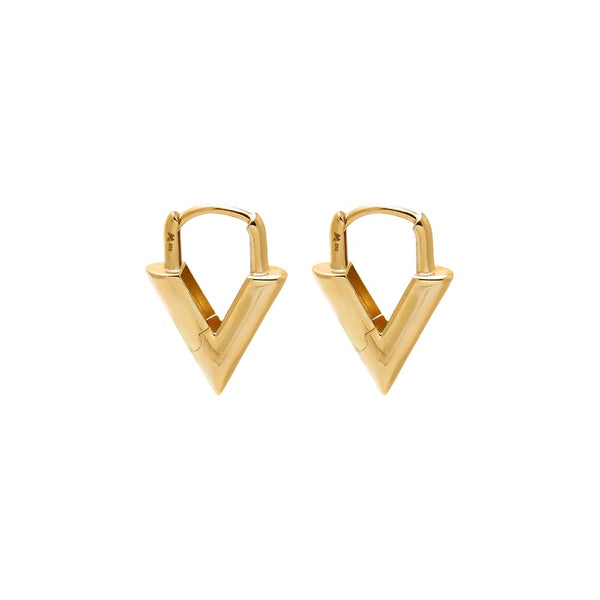 Geometric V-Shaped Drop Earring 14K – Adina Eden