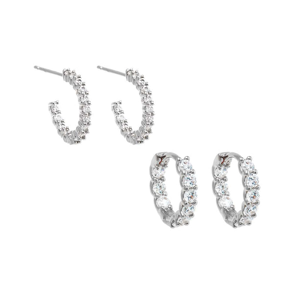 Fancy CZ Tennis Hoop Earring Combo Set – Adina Eden