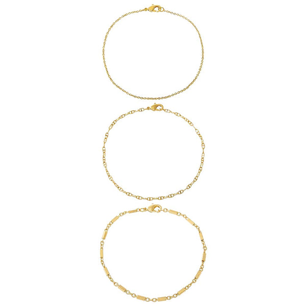 Dainty X Bay Mariner Chain Anklet Combo Set – Adina Eden