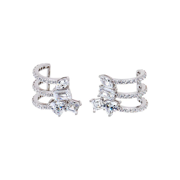 CZ Multi Shape Triple Fancy Ear Cuff – Adina Eden