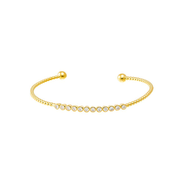 CZ Bezel Bar Open Bangle Bracelet – Adina Eden