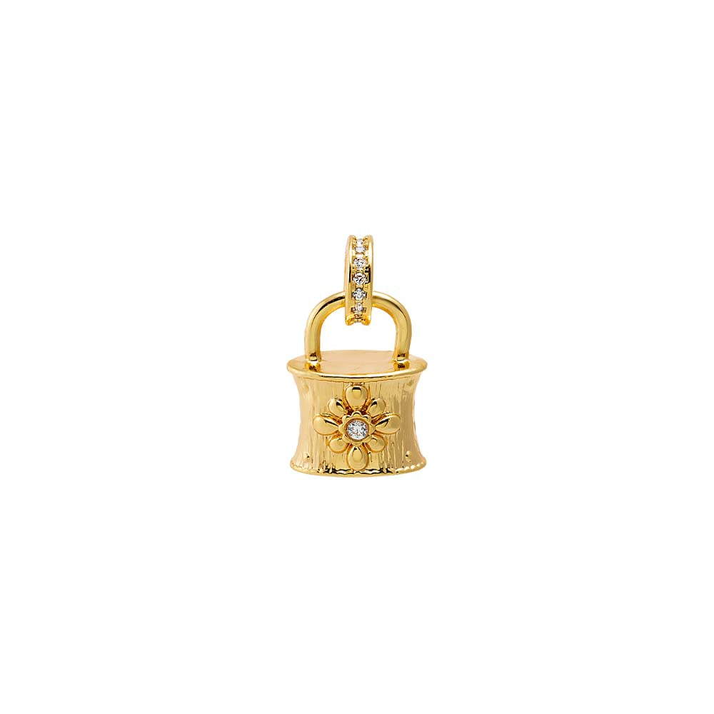 Pave Padlock Charm – Adina Eden