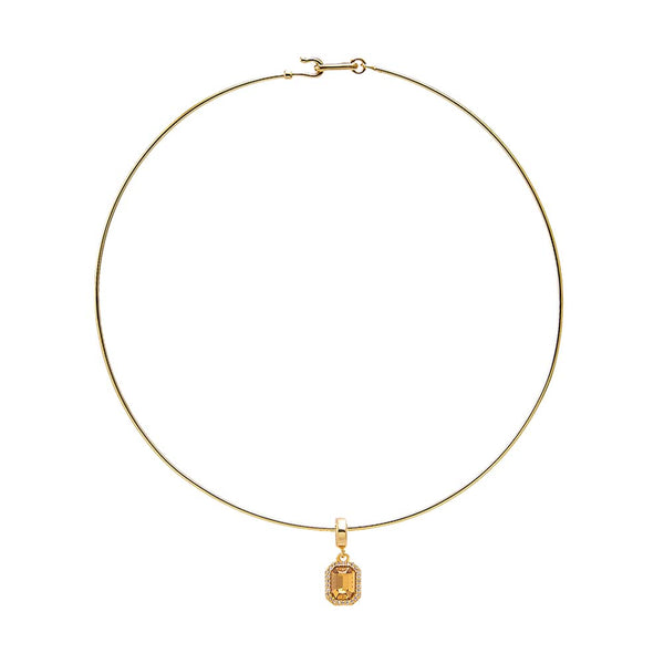 Rectangular CZ Halo Thin Wire Choker Necklace – Adina Eden