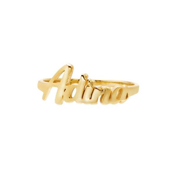 Adina Eden Solid Script Name Ring