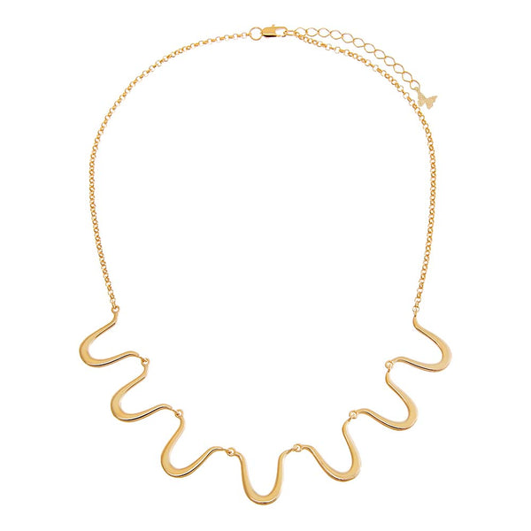 Solid Squiggly Half Chain Necklace – Adina Eden