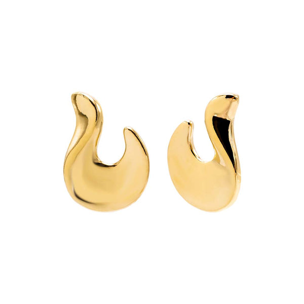 Solid Graduated Curved On The Ear Stud Earring – Adina Eden