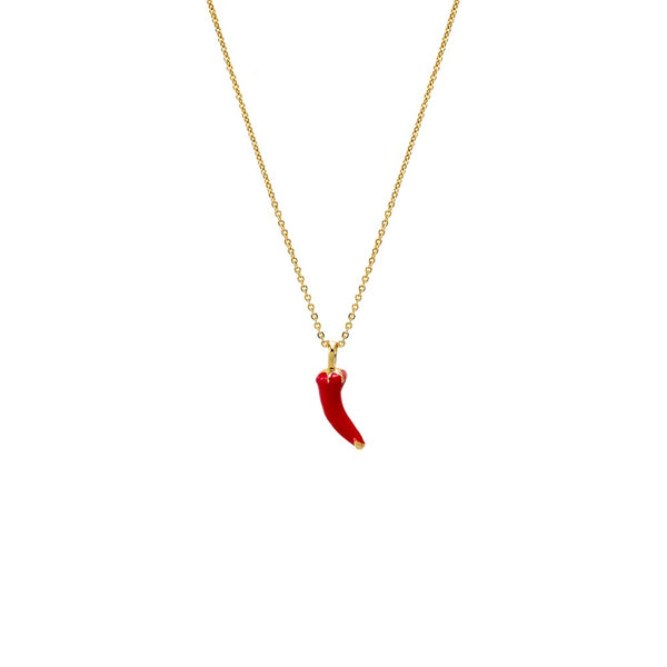 Red Enamel Chilli Pepper Charm Necklace – Adina Eden