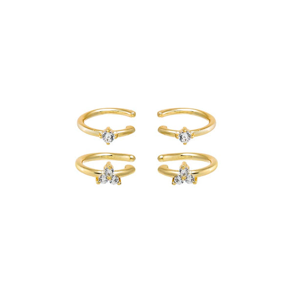 CZ Multi Shape Ear Cuff Combo Set – Adina Eden