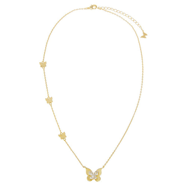 CZ Multi Butterfly Pendant Necklace – Adina Eden