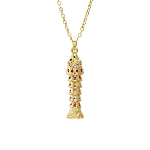 Fish Bone Pendant Necklace – Adina Eden