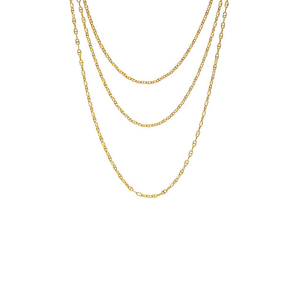 Solid Mariner Chain Necklace Combo Set – Adina Eden