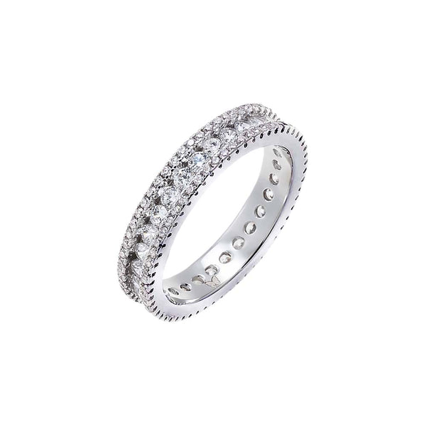 Thin CZ Pavé And Round Eternity Ring – Adina Eden