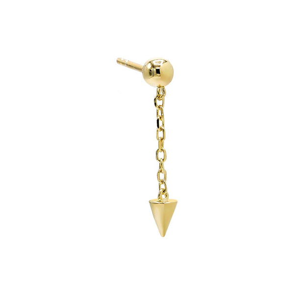 Solid Ball X Spike Drop Chain Stud Earring | Adina Eden Jewels