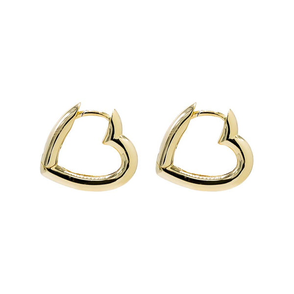 Solid Sideway Open Heart Huggie Earring – Adina Eden