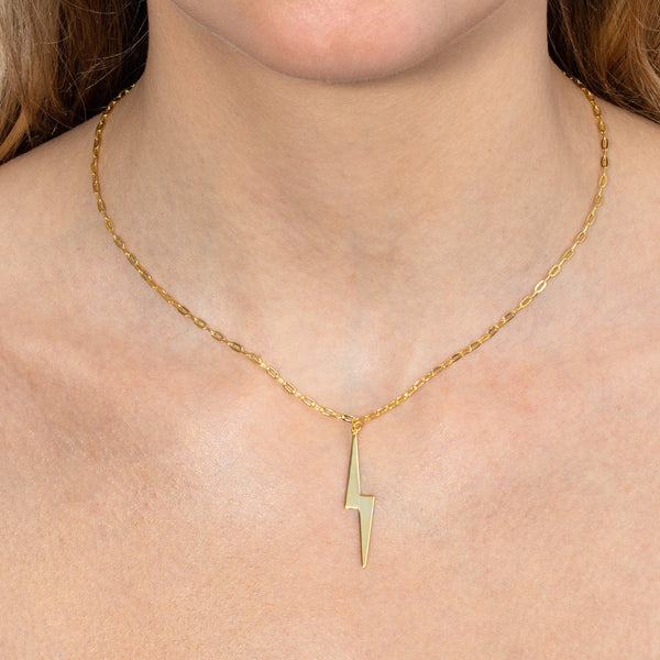 XL Lightning Bolt Chain Necklace | Adina Eden Jewels