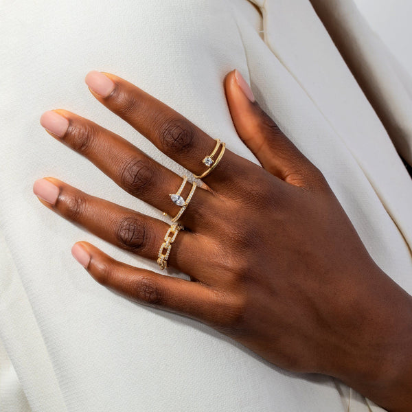 CZ Stone Wrap Ring | Adina Eden'a Jewels