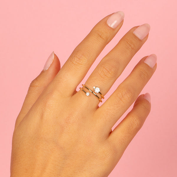 Double Solitaire CZ Wrap Ring | Adina Eden Jewels