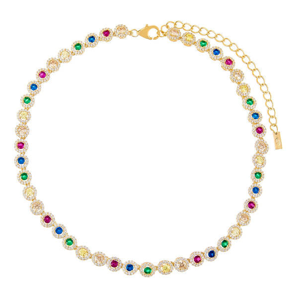 CZ Halo Multi-Color Choker | Adina Eden Jewels