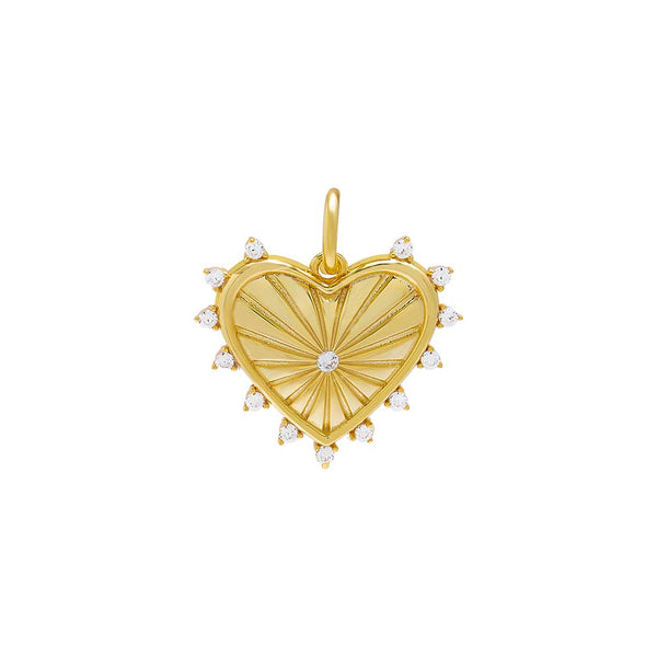 Heart X CZ Necklace Charm | Adina Eden Jewels