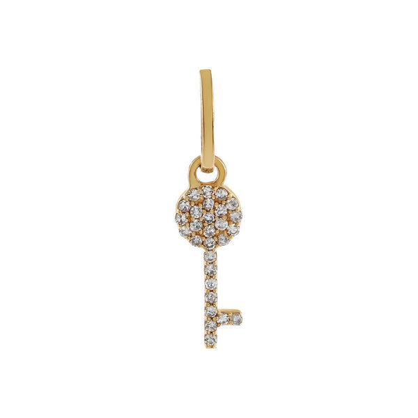 Diamond Key Charm 14K | Adina Eden Jewels