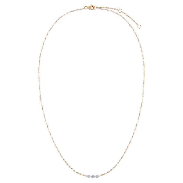 Floating Triple Diamond Necklace 14K | Adina Eden Jewels