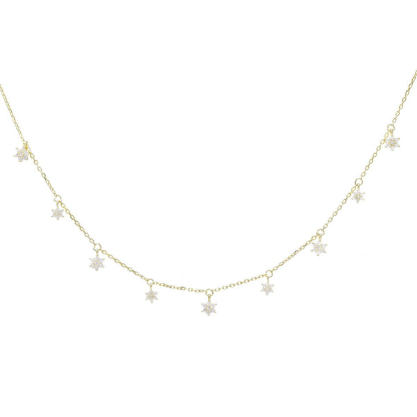 Gold Mini Stars Charm Necklace | Adina Eden Jewels