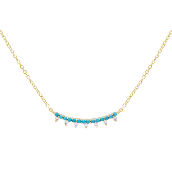 Gold Bar Bezel Chain Necklace | Adina Eden Jewels