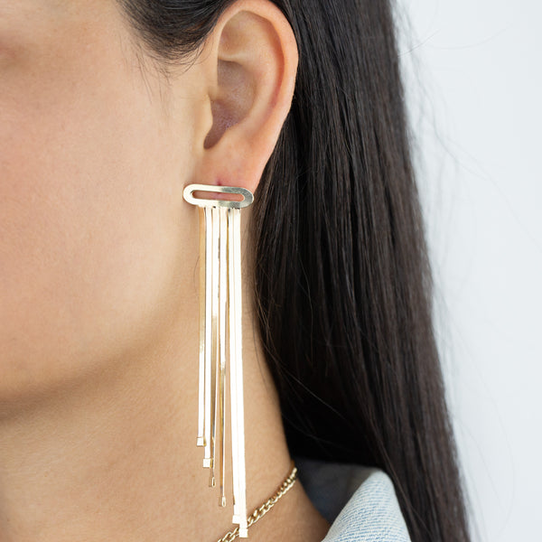 Herringbone Chandelier Earring 14K | Adina Eden Jewels