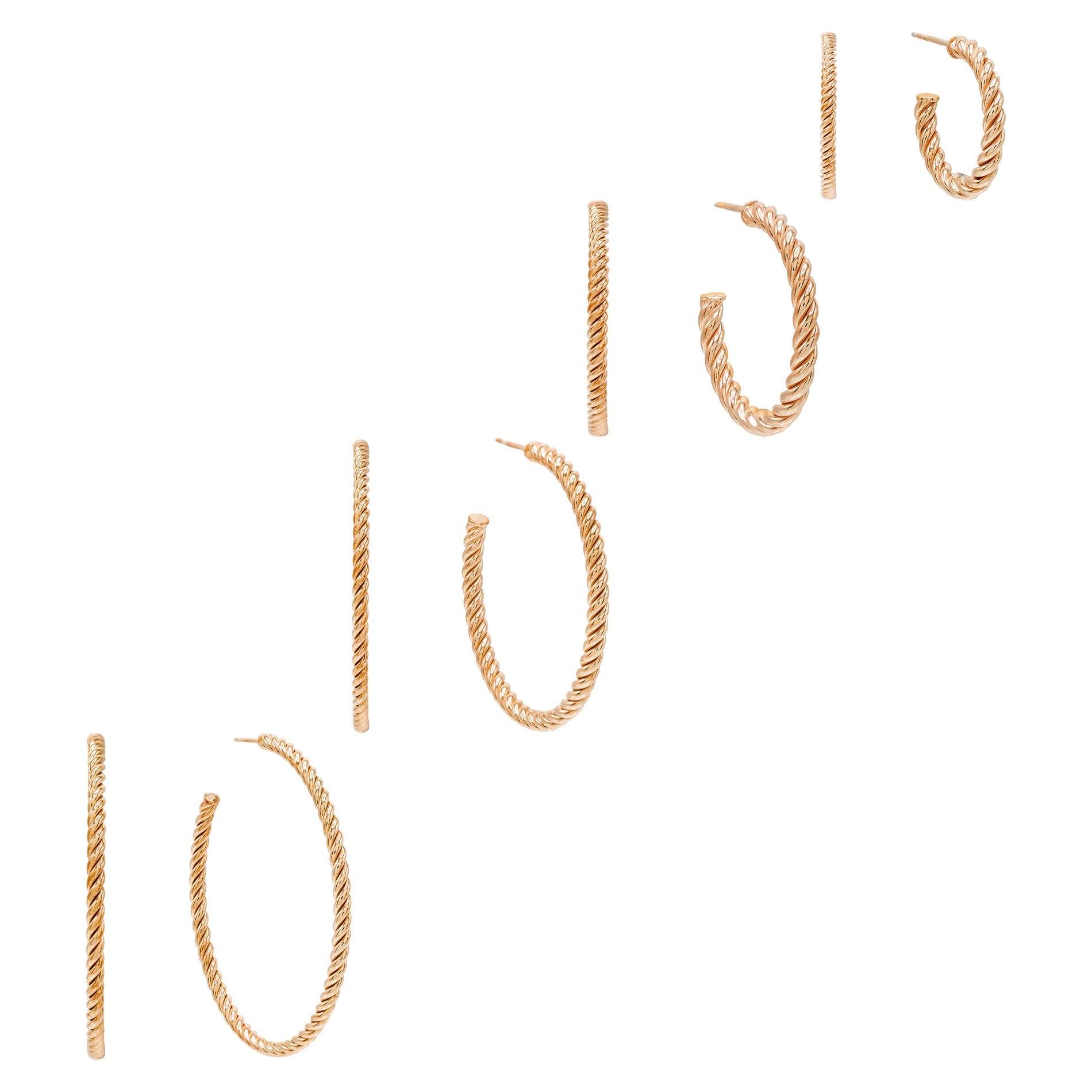 Omega Rope Hoop Earring Combo Set | Adina Eden Jewels