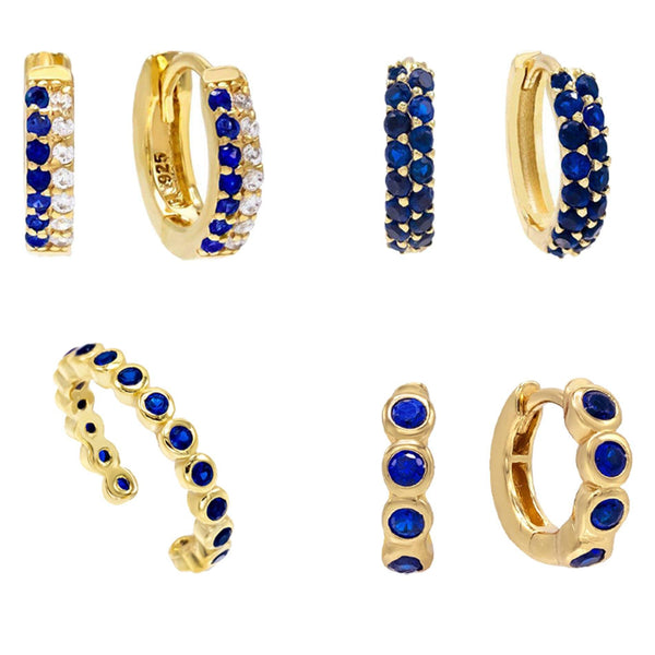 Triple Colored Earring Combo Set | Adina Eden Jewels