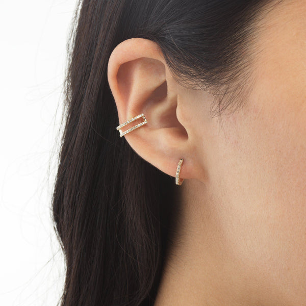 14K Gold Diamond Open Ear Cuff | Adina Eden Jewels